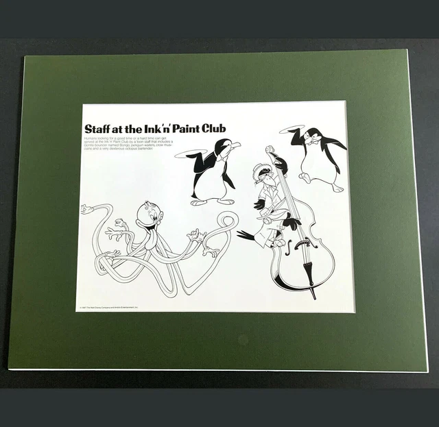 WHO FRAMED ROGER Rabbit Matted Model Sheet Print 1987 Ink n Paint Club ...