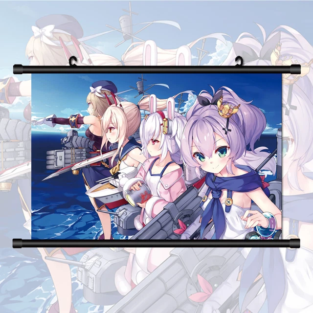 AZUR LANE AYANAMI Javelin Laffey Z23 Banner Wall Poster Scroll Home ...