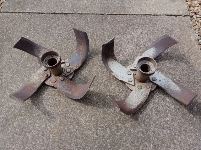 WOLSELEY MERRY TILLER rotavator PAIR OF NARROW ROTORS / SLASHER BLADES ...