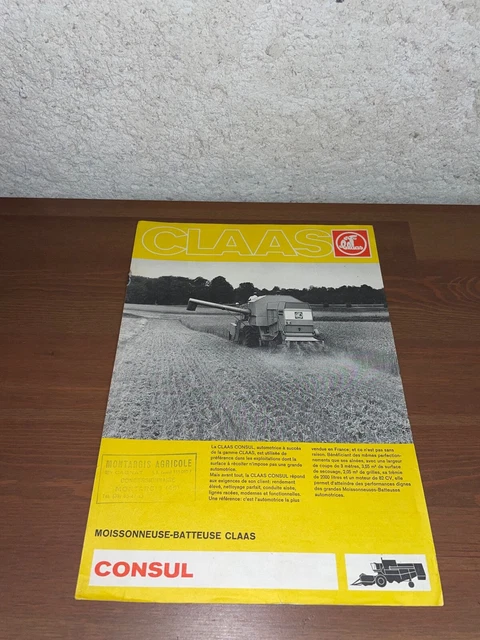 BROCHURE PROSPEKT PROSPECTUS MOISSONNEUSE BATTEUSE CLAAS CONSUL tracteur-someca EUR 5,99 ...