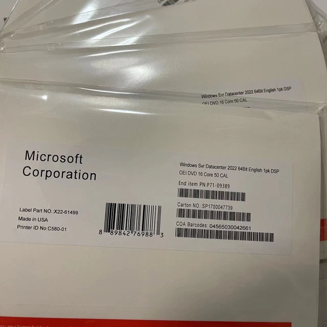 MICROSOFT WINDOWS SERVER 2022 Datacenter 16 Core + 50 CALs nue Fabrik ...
