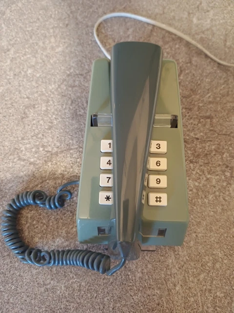 VINTAGE TELEPHONE PUSH Button Two Tone Green GPO/BT Trim Phone 70s 80s ...