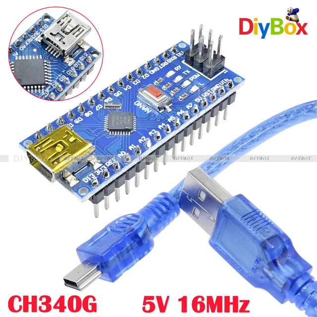 NANO V3.0 16M ATmega328P 5V Micro-Controller CH340G Board USB Cable For ...