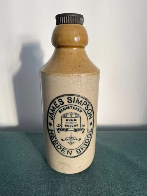 JAMES SIMPSON HEBDEN Bridge Ginger Beer Bottle Superb £40.00 - PicClick UK
