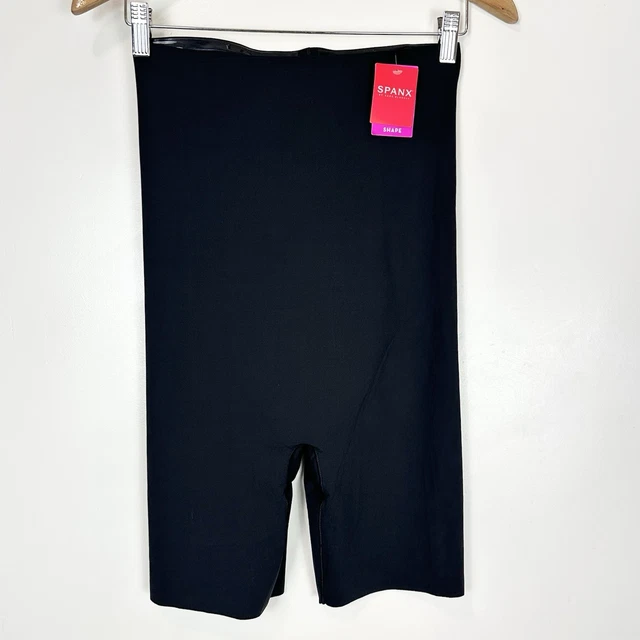 SPANX VERY BLACK Thinstincts High-Waisted Mid-Thigh Shapewear Size XL ...