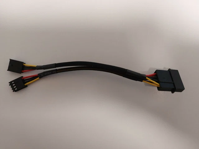 5.25& 4 PIN Molex to 2x 3.5" Floppy Drive Plugs FDD Power Splitter ...