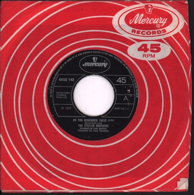 STATLER BROTHERS DO You Remember These 7" vinyl UK Mercury 1972 large ...
