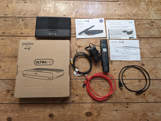 BT ULTRA HD 4K YouView Box UHD Twin Recording DTR-T4000 1TB Freeview ...