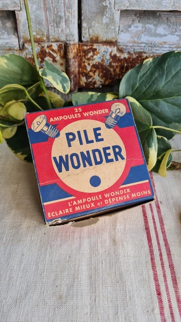 ANCIENNE BOITE EN Carton Avec Ampoules Publicitaire Pile Wonder EUR 27 ...