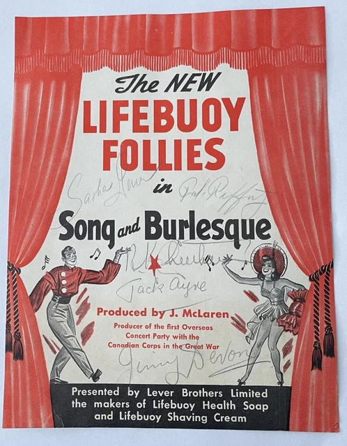 LIFEBUOY FOLLIES WW2 Program Autographed Front Page | #1 M Depot RCAF ...