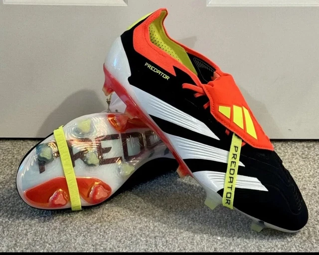 ADIDAS PREDATOR ELITE Tongue FG Core Black/White/Solar Red UK8 | Brand ...