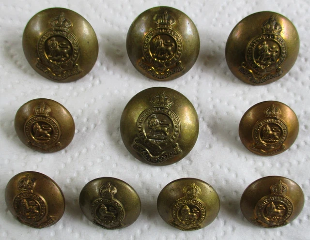 SET OF 10X British Army:"1st ROYAL DRAGOONS BRASS BUTTONS" (24mm-18mm ...