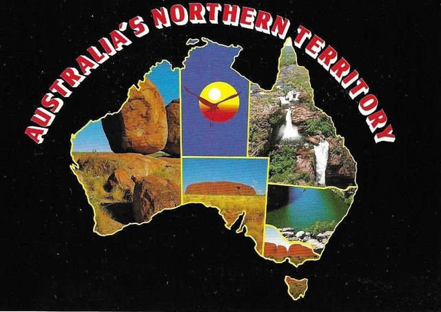 POSTCARD AUSTRALIEN AUSTRALIA Northern Territory NT Landkarte mao card ...