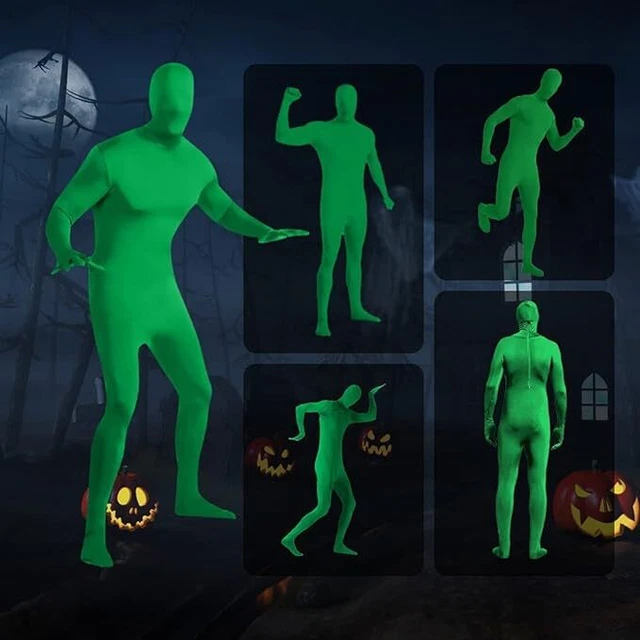 STRETCHY BODY GREEN Screen Suit Invisible Effect for Movie Halloween ...