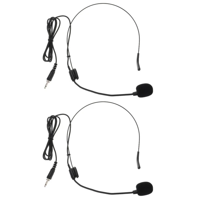 2 PIECES OVER Ear Microphone Wired Corded Headphone Headset Computer £ ...