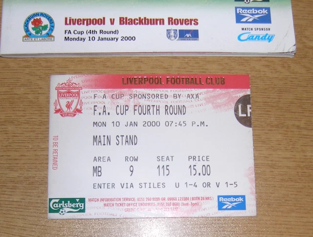 LIVERPOOL V BLACKBURN Rovers 2000 FA Cup Programme + Ticket £3.31 ...