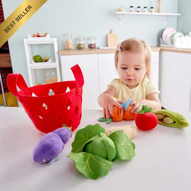 VEGETABLE AND FRUIT Basket Set with Play Food and Storage for Toddlers ...