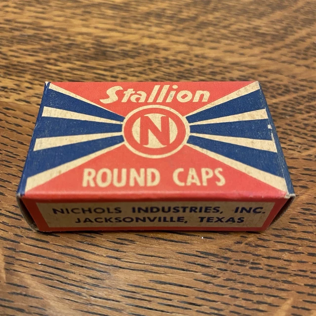 VINTAGE 1960’S ORIGINAL Nichols Stallion Original Round Caps -Box Only ...