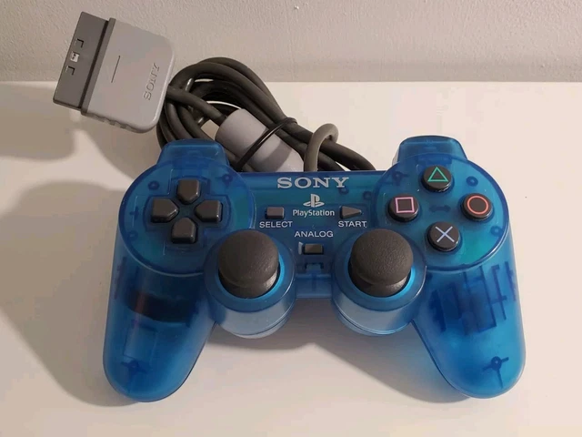SONY PLAYSTATION 1(PS1) Crystal Blue Analogue Controller. Excellent ...