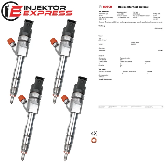 4X 0445110328 EINSPRITZDÜSE Injektor Renault Scenic Mégane III 1.9dCi ...