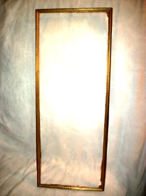 ANTIQUE PICTURE FRAME GILT WOOD BLACK LONG NARROW SKINNY 1920s DELICATE ...