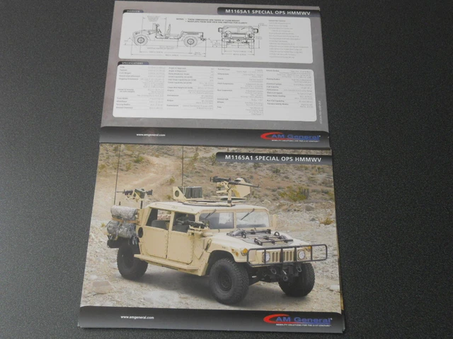 HUMMER HMMWV M1165A1 US army jeep véhicule militaire brochure catalogue ...