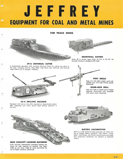 EQUIPMENT BROCHURE - Jeffrey - Coal Metal Mining Product Line - c1949 ...