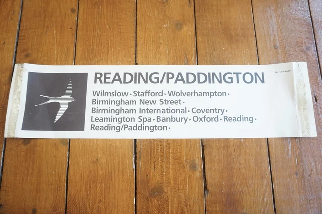 READING PADDINGTON BRITISH Rail Loco Railway Window Destination Label £ ...