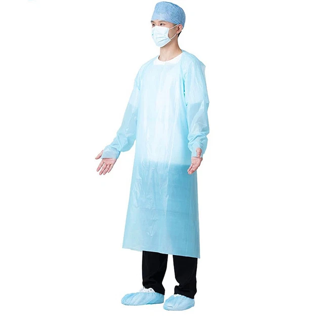 MEDICAL CPE ISOLATION Grown plastic Apron PPe suit 40g 1pc (individual ...