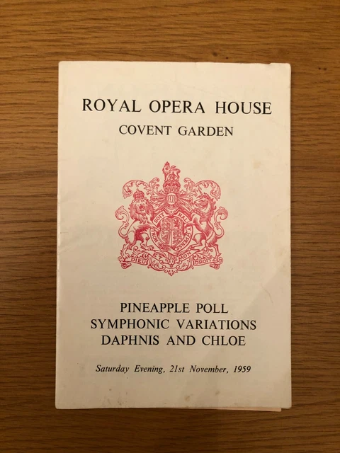 ROYAL OPERA HOUSE, Covent Garden, Programme 1959 £5.00 - PicClick UK