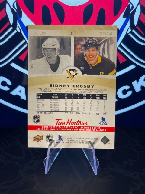 2024-25 UPPER DECK Tim Hortons Rookie Retrospective #60 Sidney Crosby ...