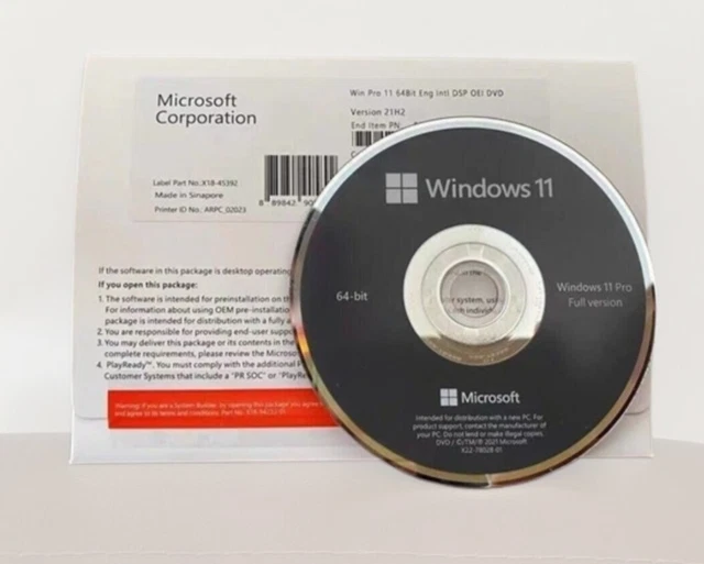 GENUINE MICROSOFT WINDOWS 11 Pro DVD Fresh Install & Product Key New ... GENUINE MICROSOFT WINDOWS 11 Pro DVD Fresh Install & Product Key New ...