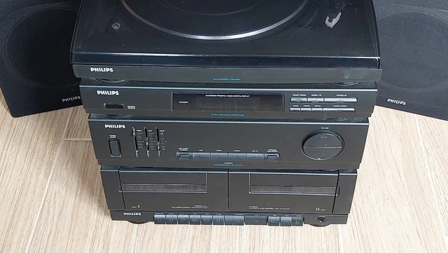 PHILIPS AS 405 Stereo Midi System With Remote Control, Turntable, Twin ...