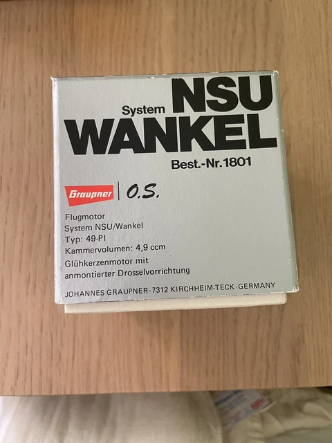 RARE OS GRAUPNER NSU Wankel Rotary Engine .30cu in(4.9ccm) Type 49-PI ...