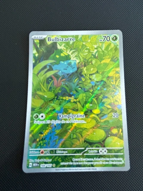 CARTE POKEMON BULBIZARRE 166/165 Secrète Rare Full Art EV3.5 MEW 151 FR ...