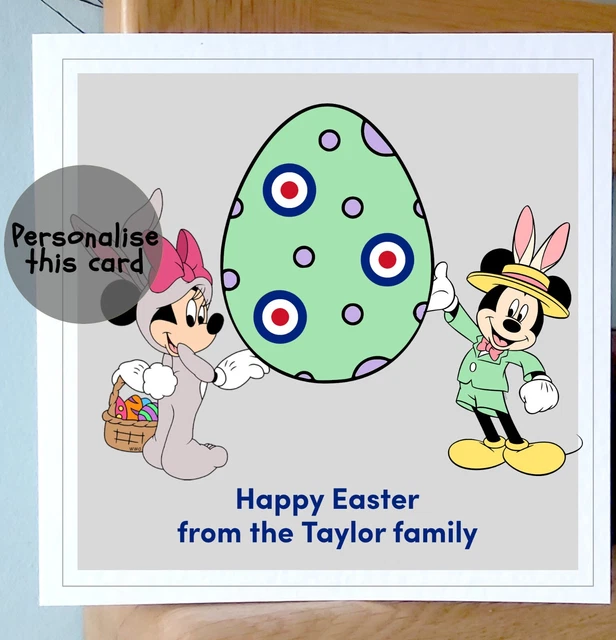 RAF STATION EASTER CARD card easter egg personalised from family icon ...