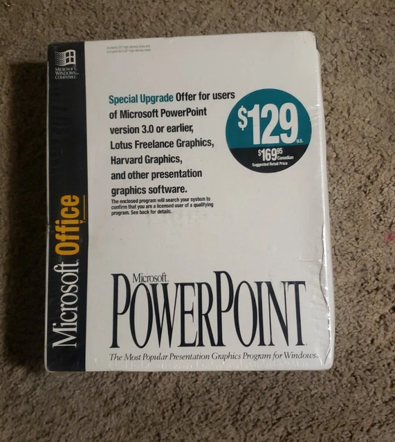 THREE MICROSOFT OFFICE Powerpoint Upgrade Version 4.0 Windows 1994 And ...