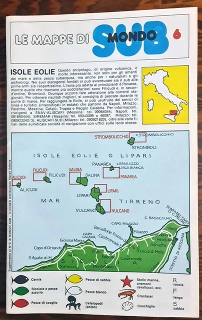 LE MAPPE DI Mondo Sub: ISOLE EOLIE EUR 5,00 - PicClick IT