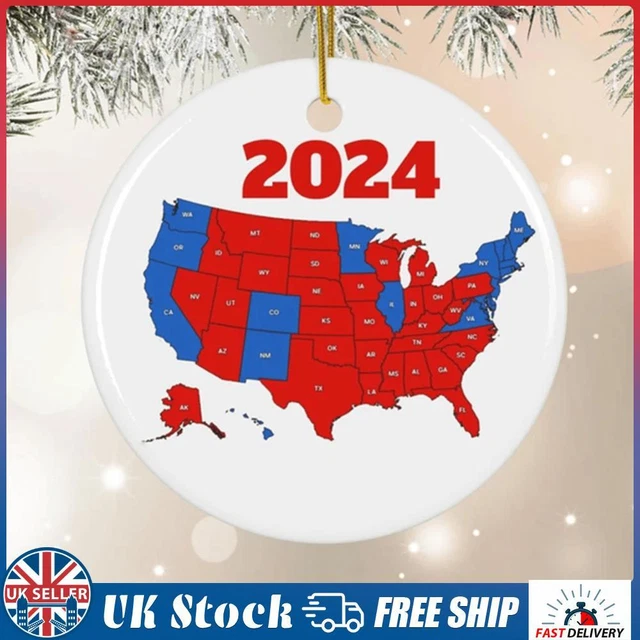 2024 US ELECTION Map Ornament 2024 Election Results Map Christmas Tree ...