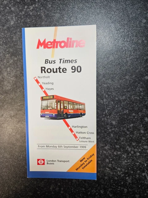 LONDON TRANSPORT TIMETABLE Bus Leaflet Metroline 1999 AZX1.7 £3.50 ...