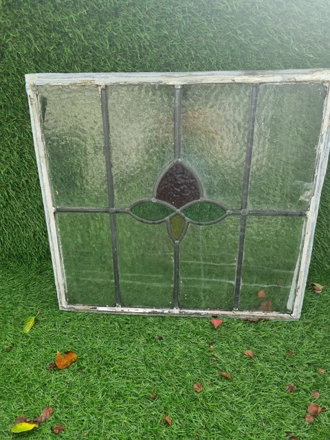 ORIGINAL STAINED GLASS window panel from bay window vintage antique £21 ...