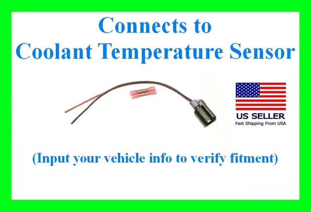 COOLANT TEMPERATURE SENSOR Connector Plug Pigtail Harness Cylinder Head ...