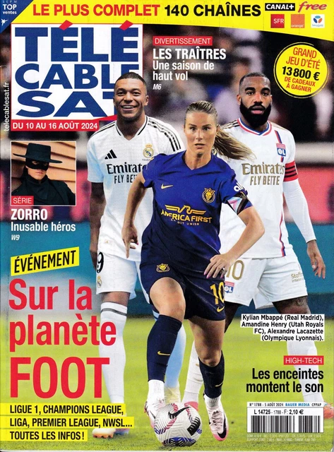 TÉLÉ CÂBLE SAT N° 1788/2024 - Planète Foot Emily in Paris Zorro Les ...
