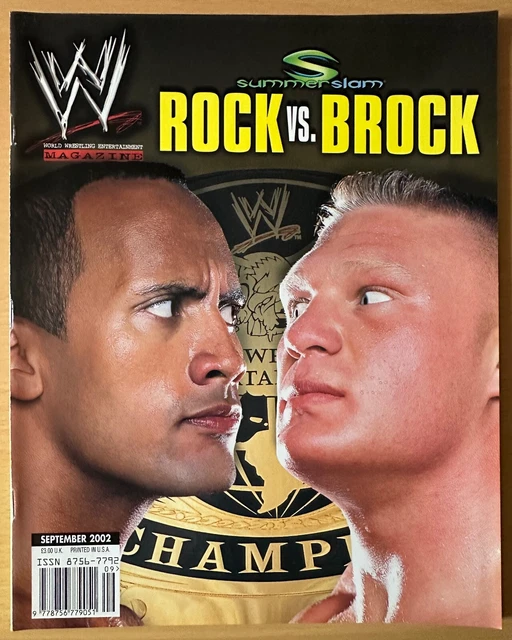 WWE MAGAZINE SEPTEMBER 2002 | The Rock vs. Brock Lesnar | SummerSlam ...