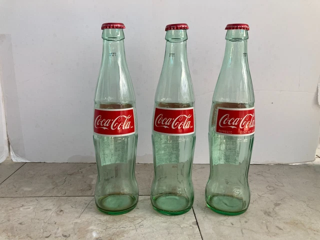 3 EMPTY LONG Neck Coca Cola Bottles 355mml Hecho en Mexico.*ORIGINAL ...