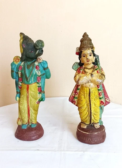LORD VISHNU VARAHA Murthy Krishna Vintage Terracotta Pottery Statue ...