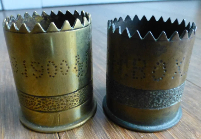 PAIR OF BOER War Trench Art pots from 37mm shell cases 1901 £25.00 ...