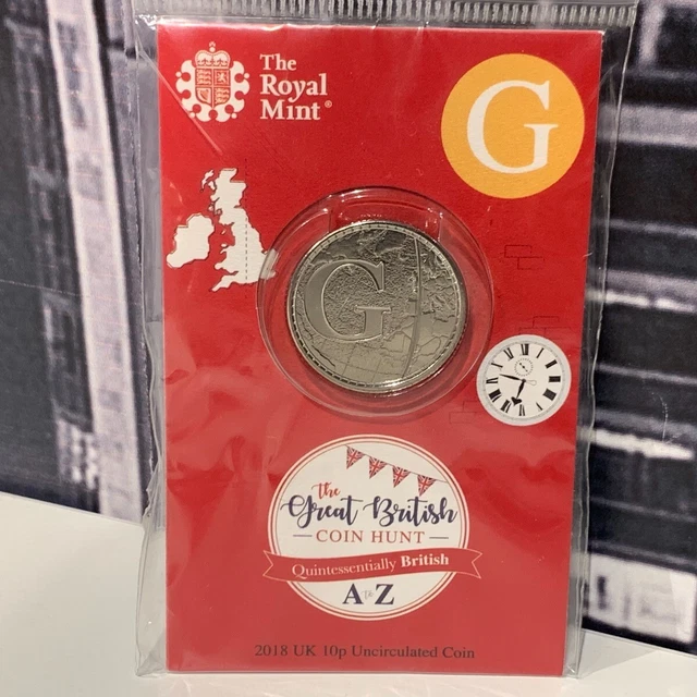 ROYAL MINT LETTER G Greenwich 10p Coin Alphabet 2018 A to Z ...