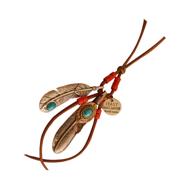 COLLANA DI PERLE Legno Piuma Materiale in Lega Mancare Gioielleria ...