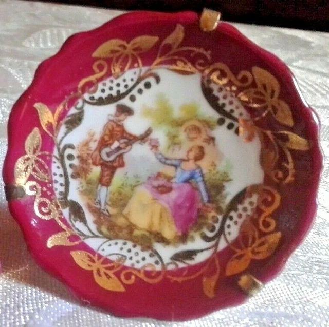 VINTAGE FRENCH Limoges Miniature Plate (Goudeville) Fragonard EUR 10,75 ...